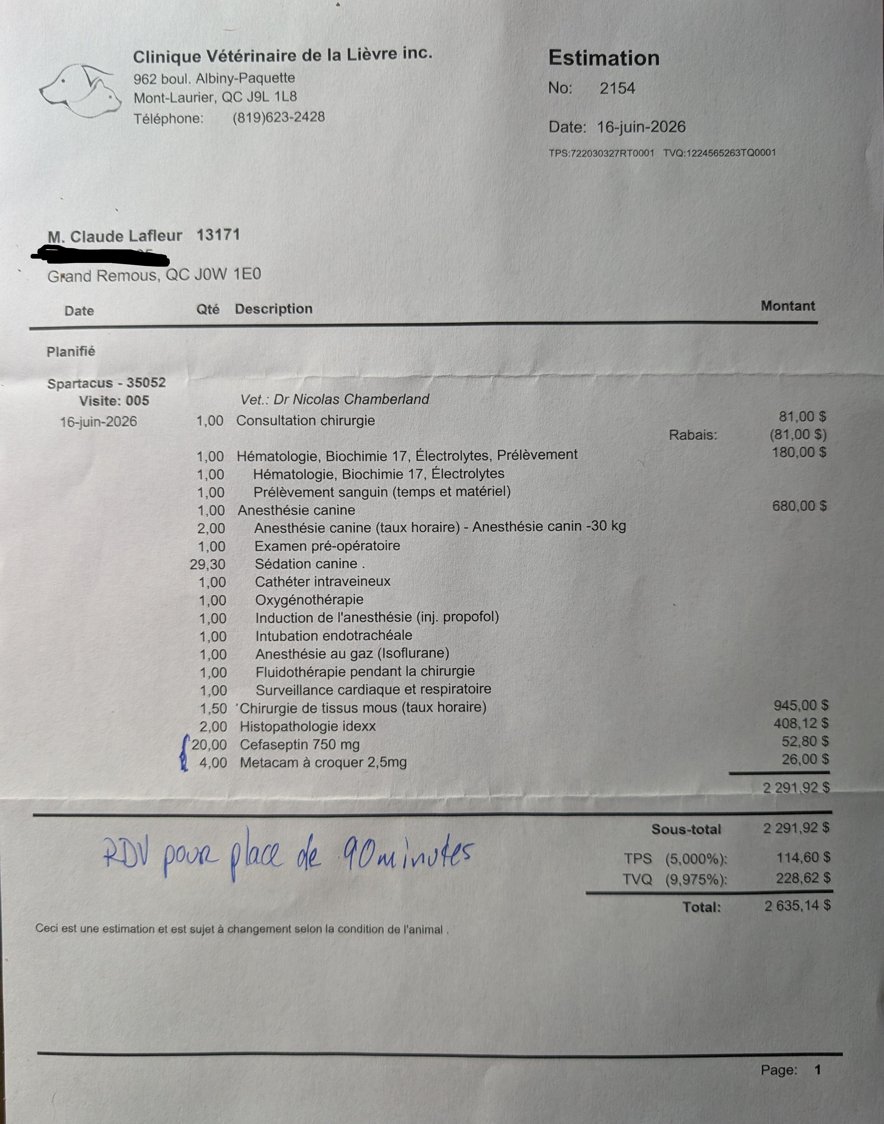 Fundraiser by Claude Lafleur : Soutenir Spartacus dans sa chirurgie