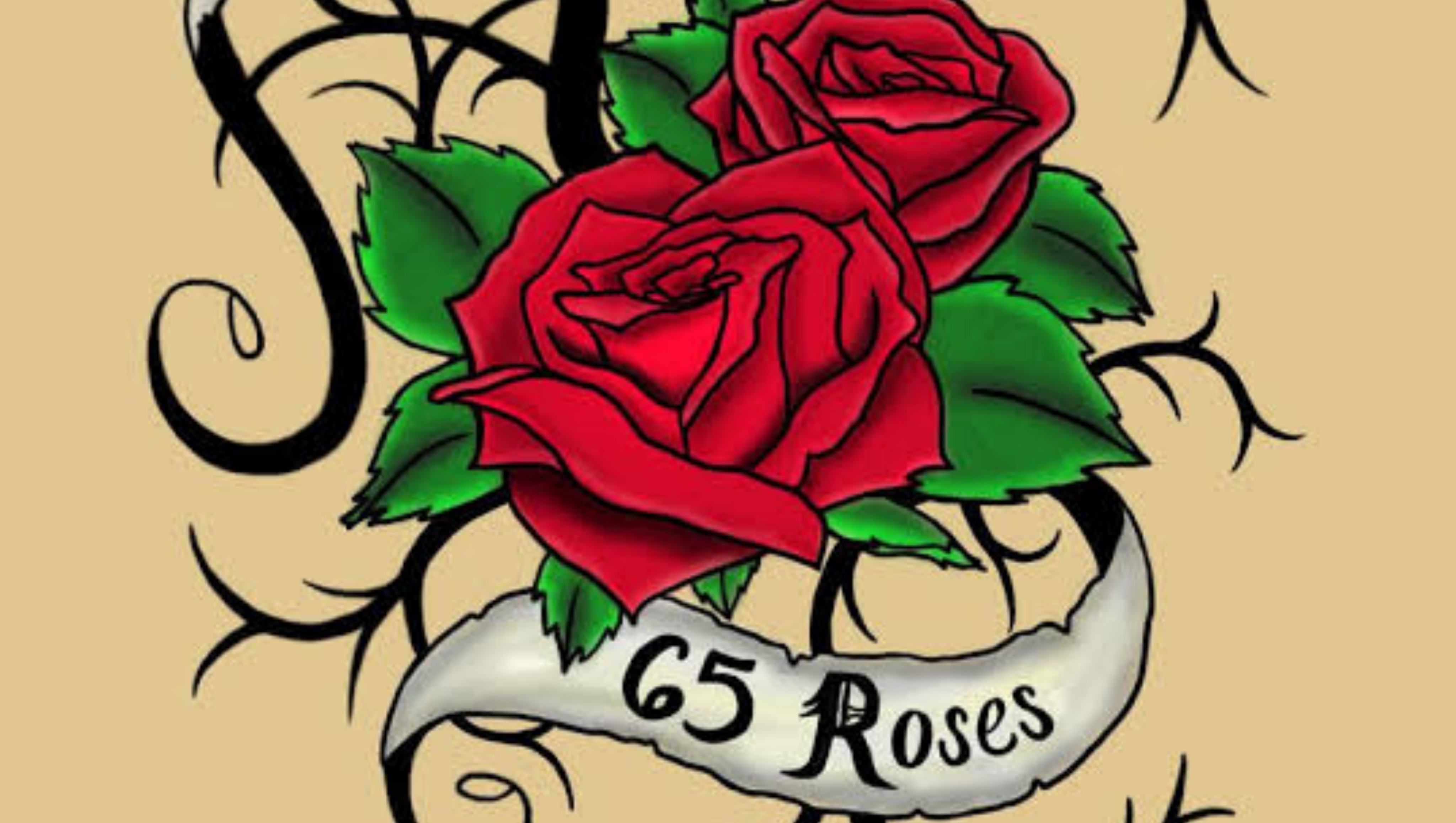 65 Roses Cystic Fibrosis Tattoo Designs