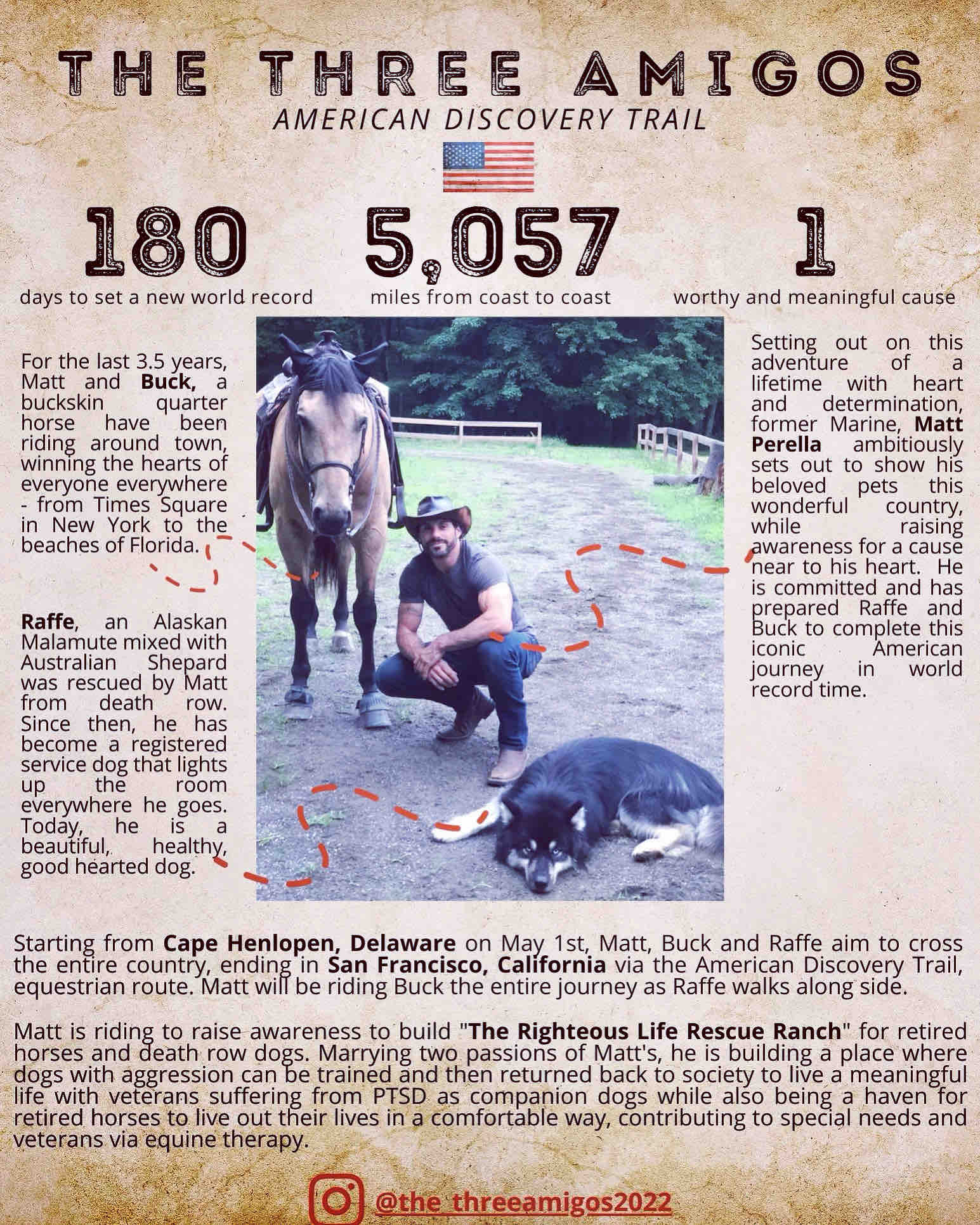 Fundraiser by Matthew Perella : The Three Amigos cross the United States