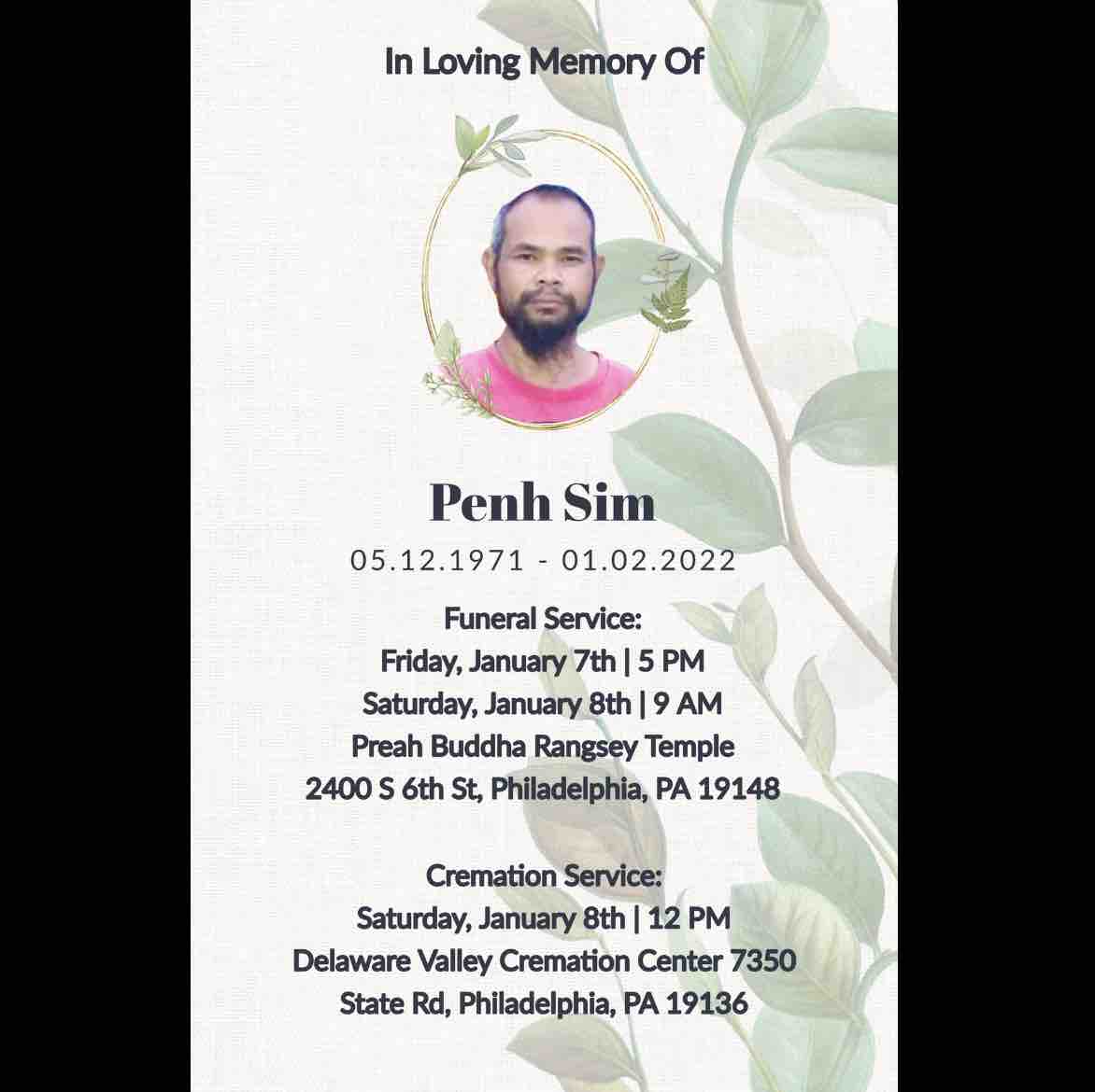 Fundraiser for Thol Sim by Sianna Sim : Funeral Costs for Penh Sim