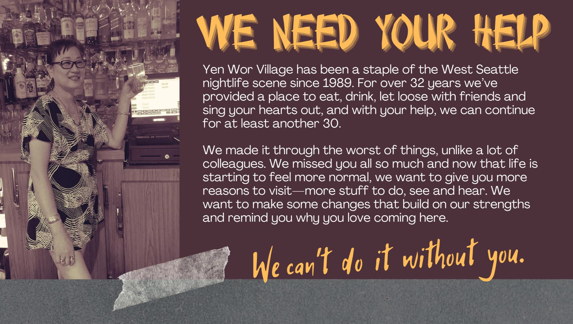 Fundraiser for Larry Wong by Audrey Chestnutt : Save the Yen Wor!