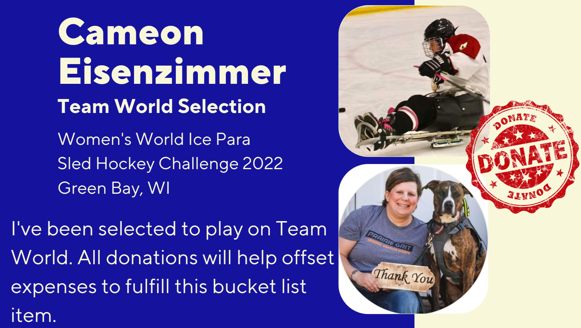 Fundraiser by Cameon Eisenzimmer : Women's World Para Ice Sled Hockey ...