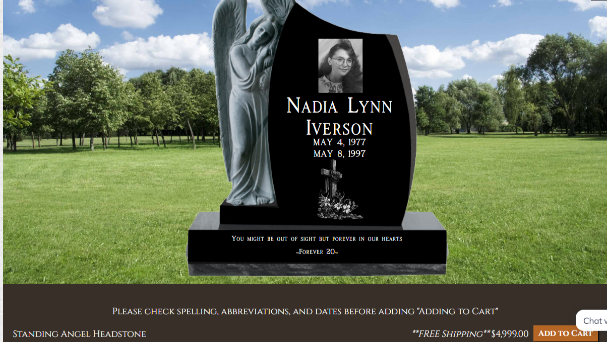Fundraiser by Marie Coker : purchase a headstone for Nadia Iverson