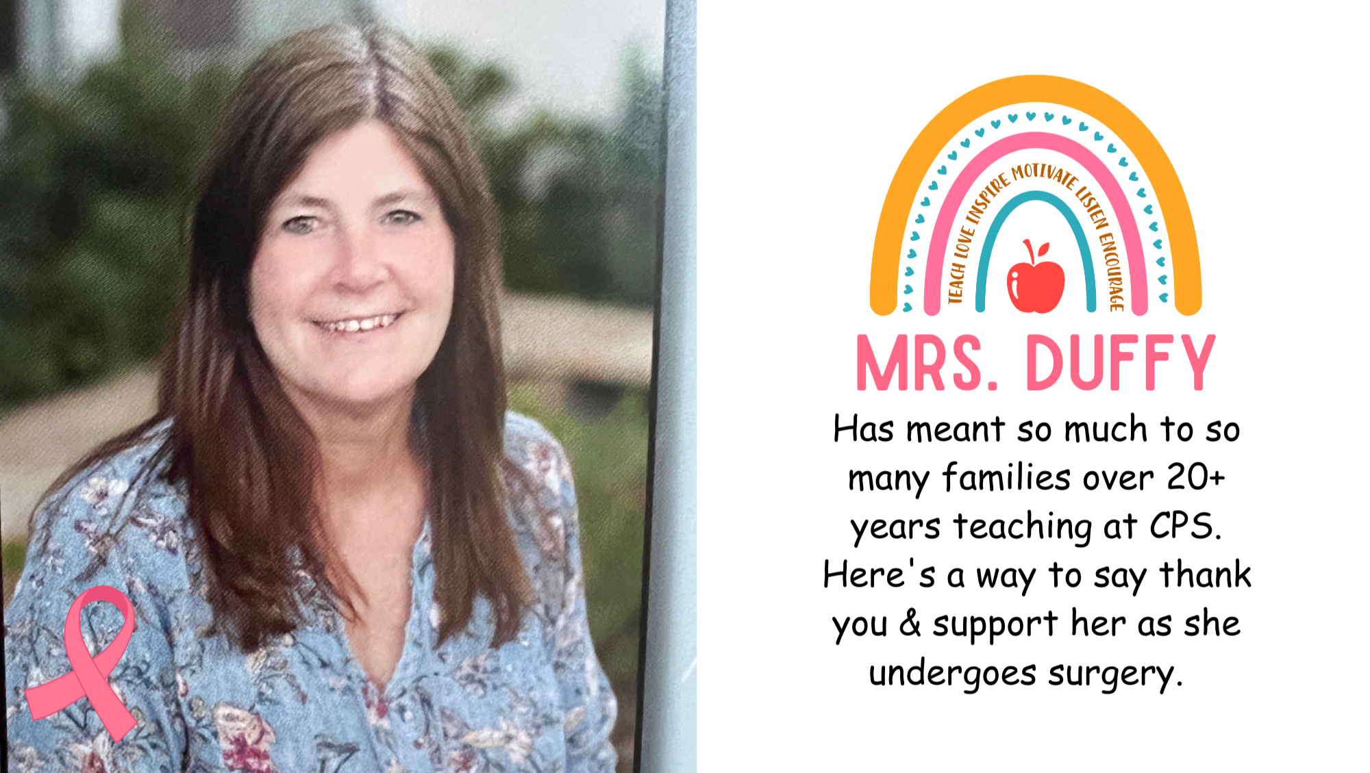 Fundraiser for Terry Duffy by Pooja Smoot : Help Mrs. Duffy As She ...