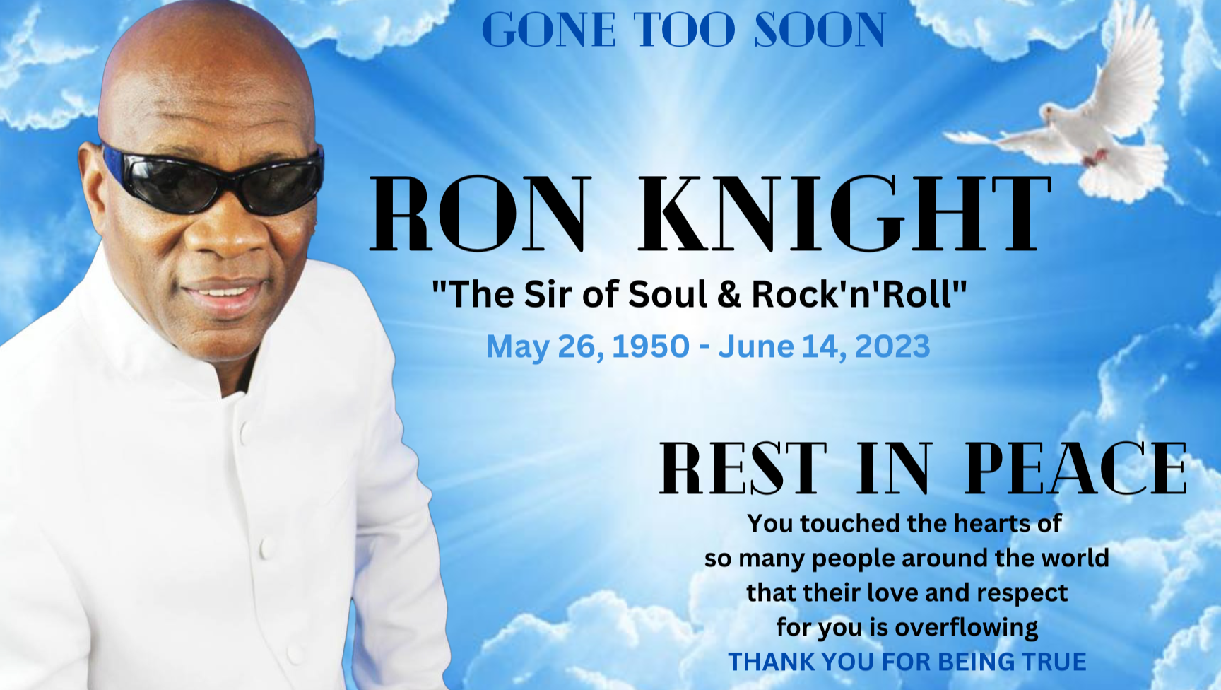 Fundraiser by Kimberley Knight : FUNERAL for RON KNIGHT - "The Sir of Soul"