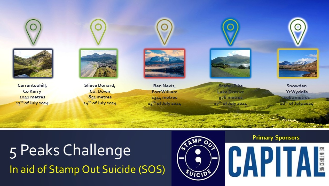 Fundraiser by Paul Cardwell : 5 Peaks Challenge in aid of Stamp Out Suicide