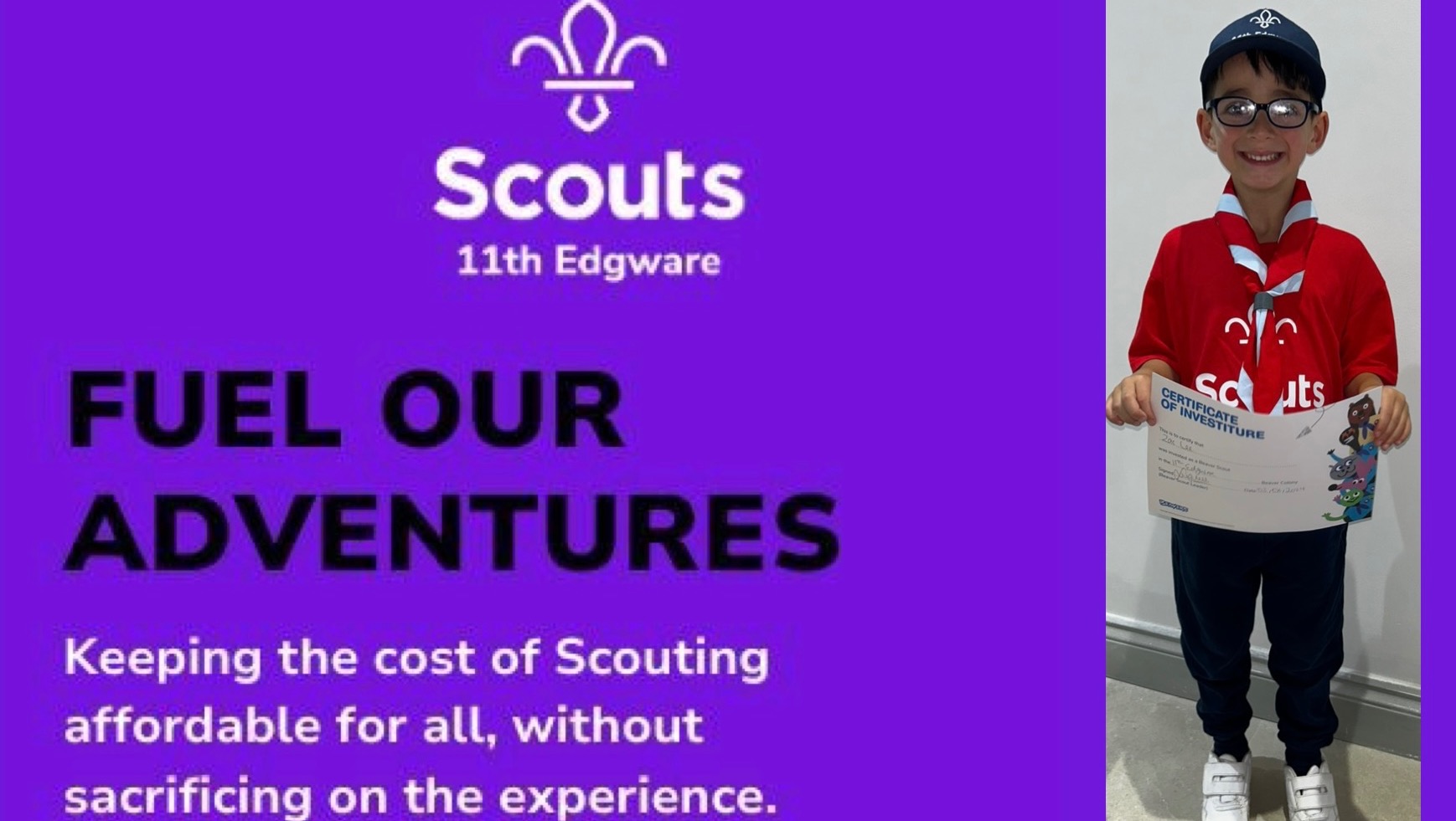 Fundraiser by Esther Lee : 11th Edgware Scout Group - Fuel Our Adventures