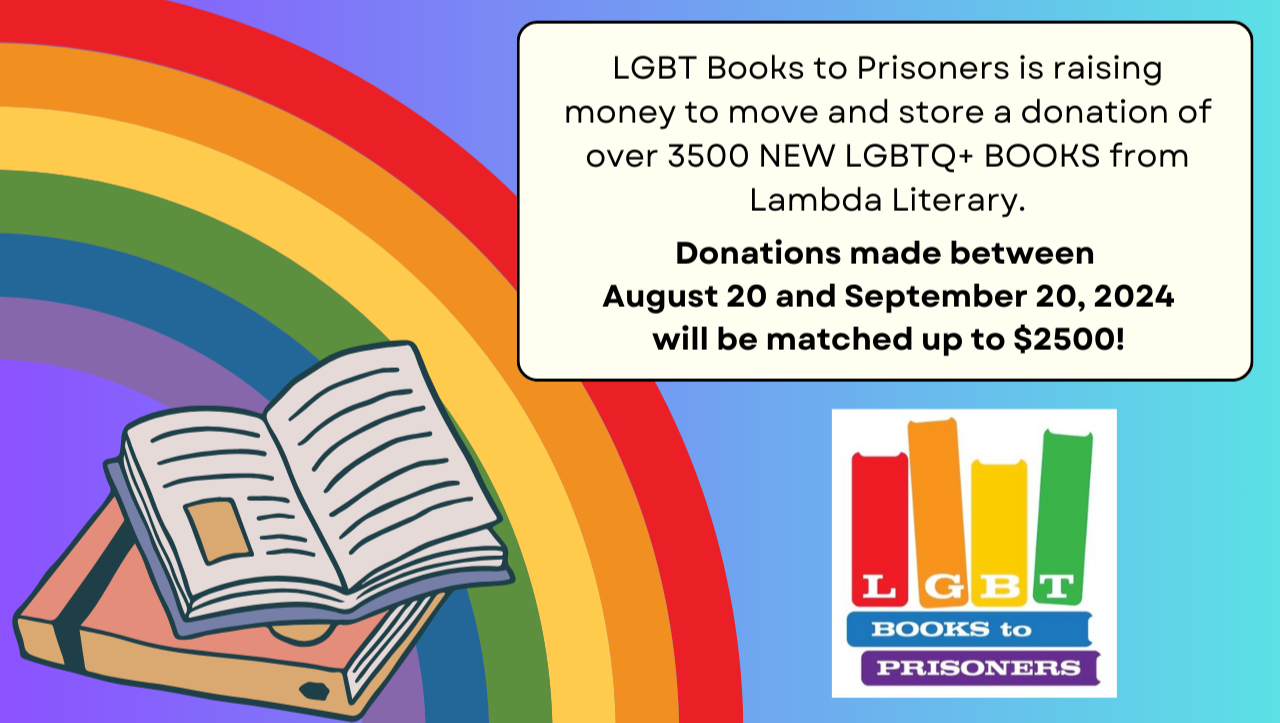 Fundraiser by LGBT Books to Prisoners : Help Us Receive New Queer Books!