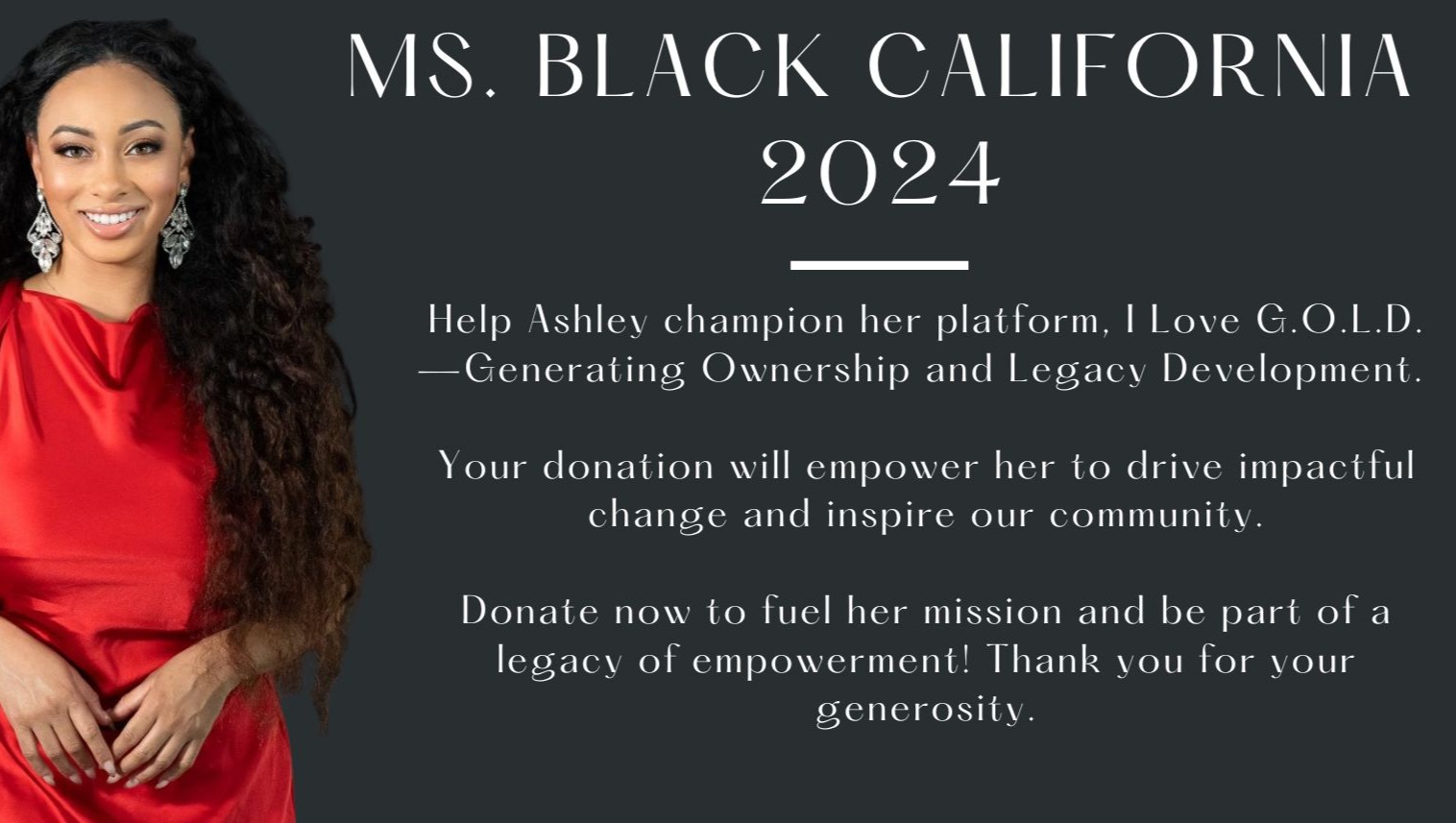 Fundraiser by Ashley Broom : Help Ashley take the reign of Ms. Black ...