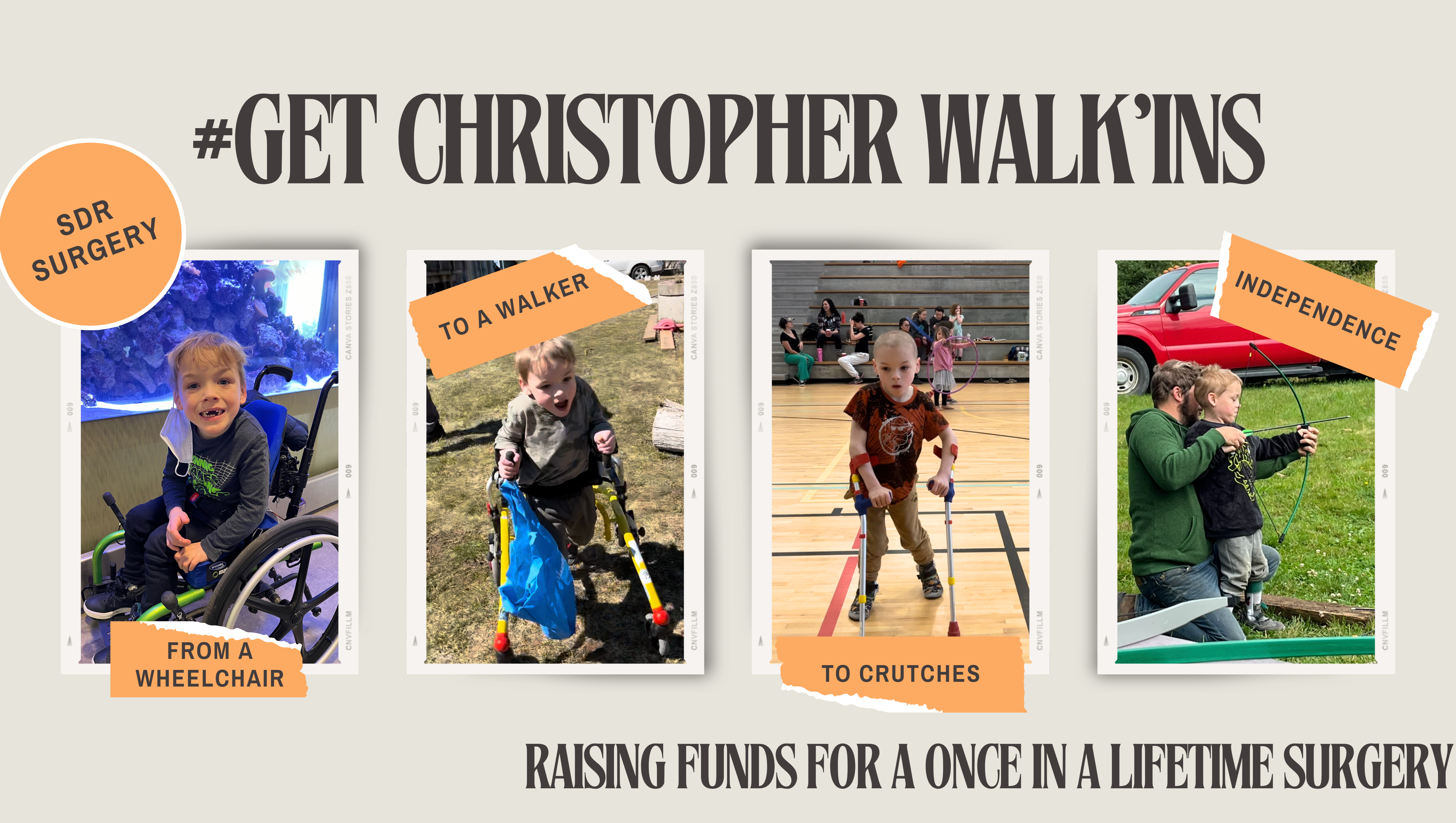 Fundraiser by Cassandra Wells : Get Christopher Walk'ins! SDR Surgery