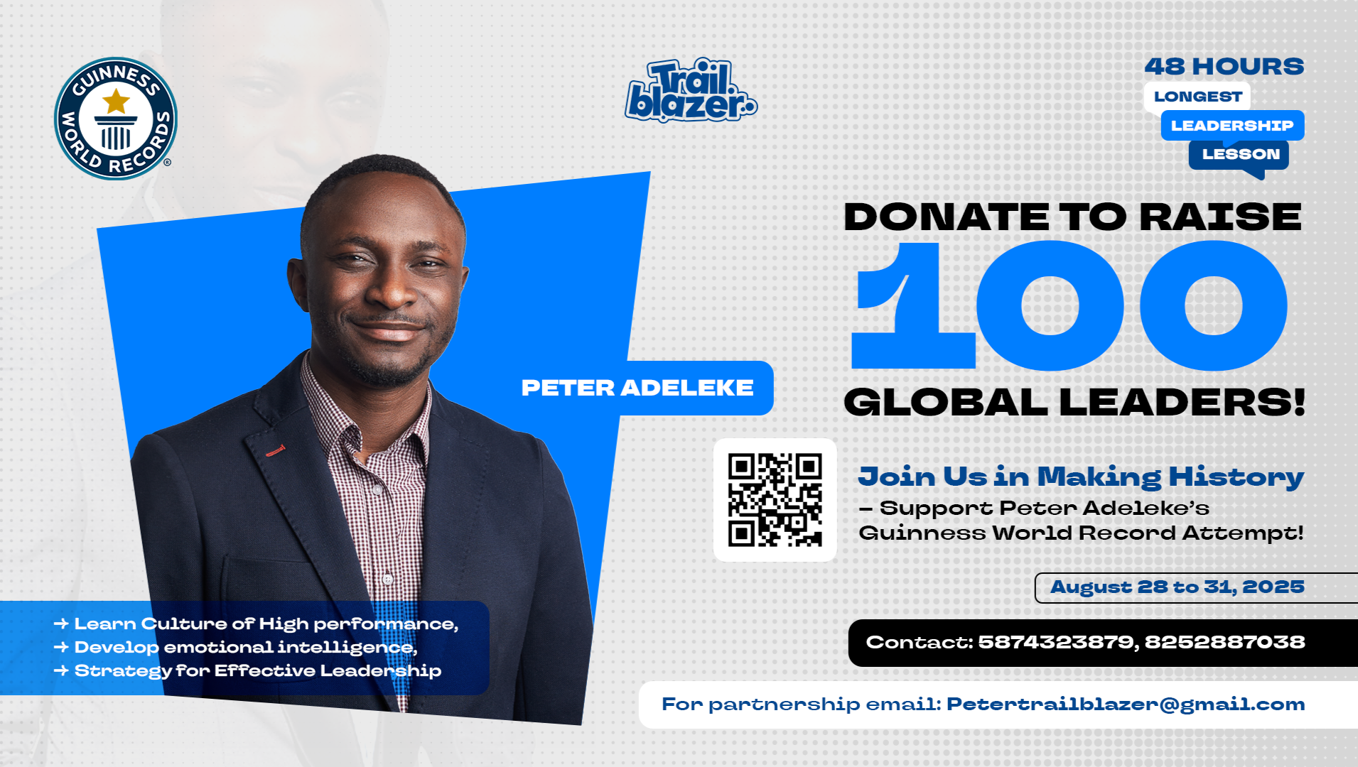 Fundraiser by Peter Adeleke : Help 100 people unlock Leadership skills in a World Record!