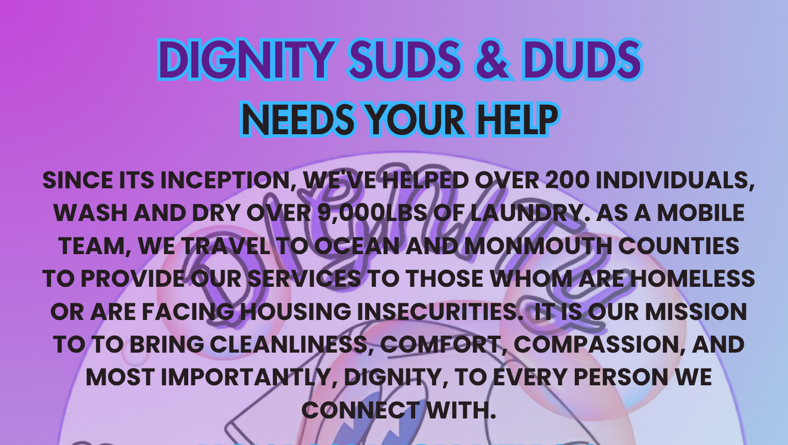 Fundraiser by Jamie Jacobus : Support Dignity Suds & Duds to help the ...