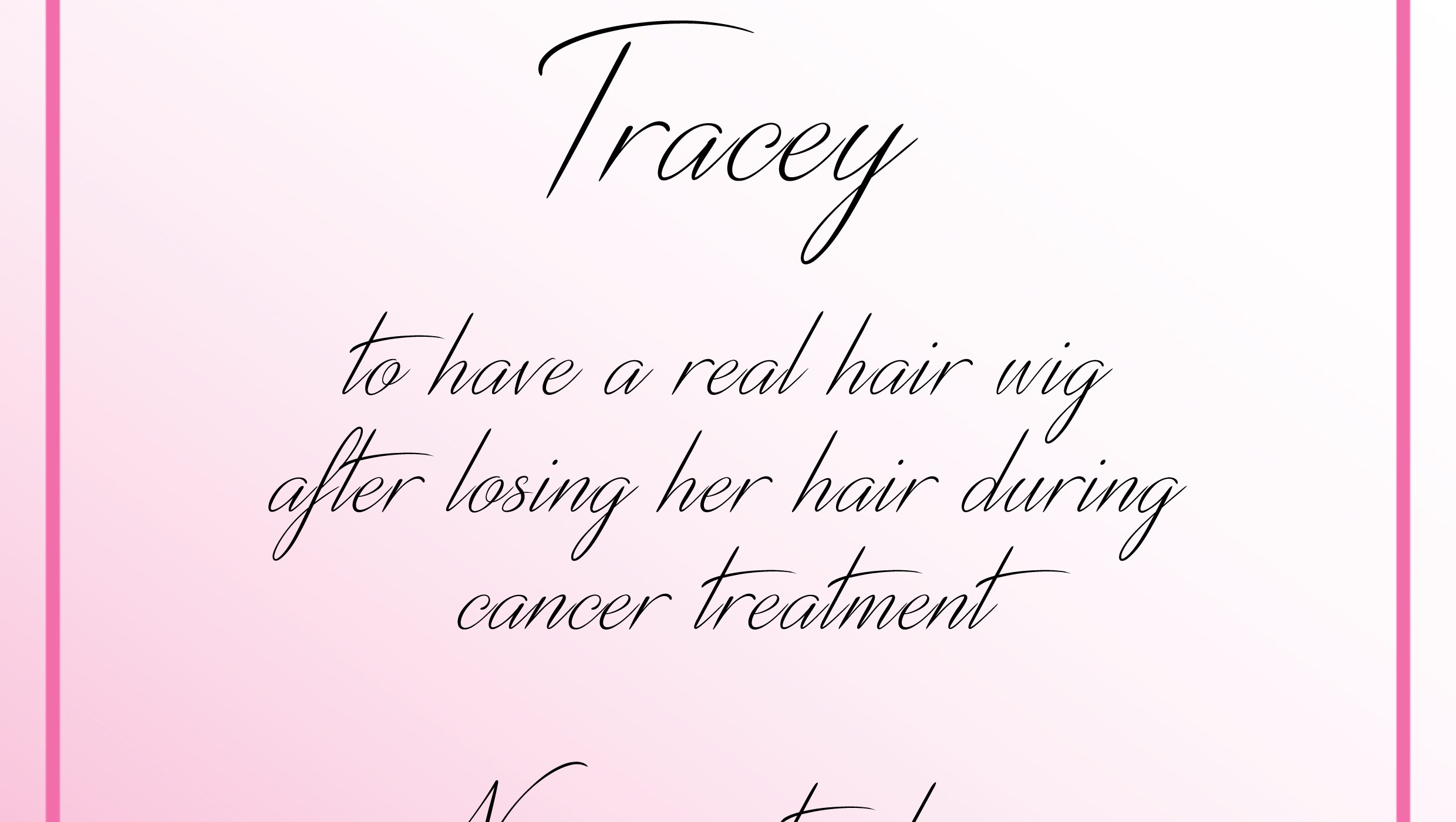 Fundraiser for TRACY SHERIDAN by Christina Norman : Buy a Real Hair Wig ...