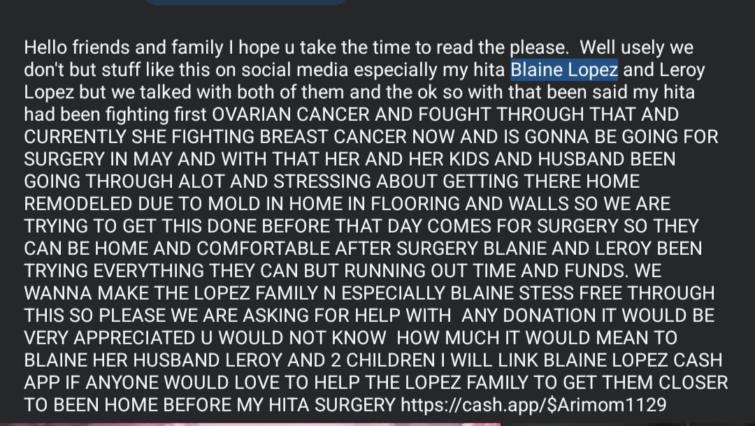 Fundraiser for Blaine Lopez by Felisha C Cardenas : Help Blaine Lopez's ...