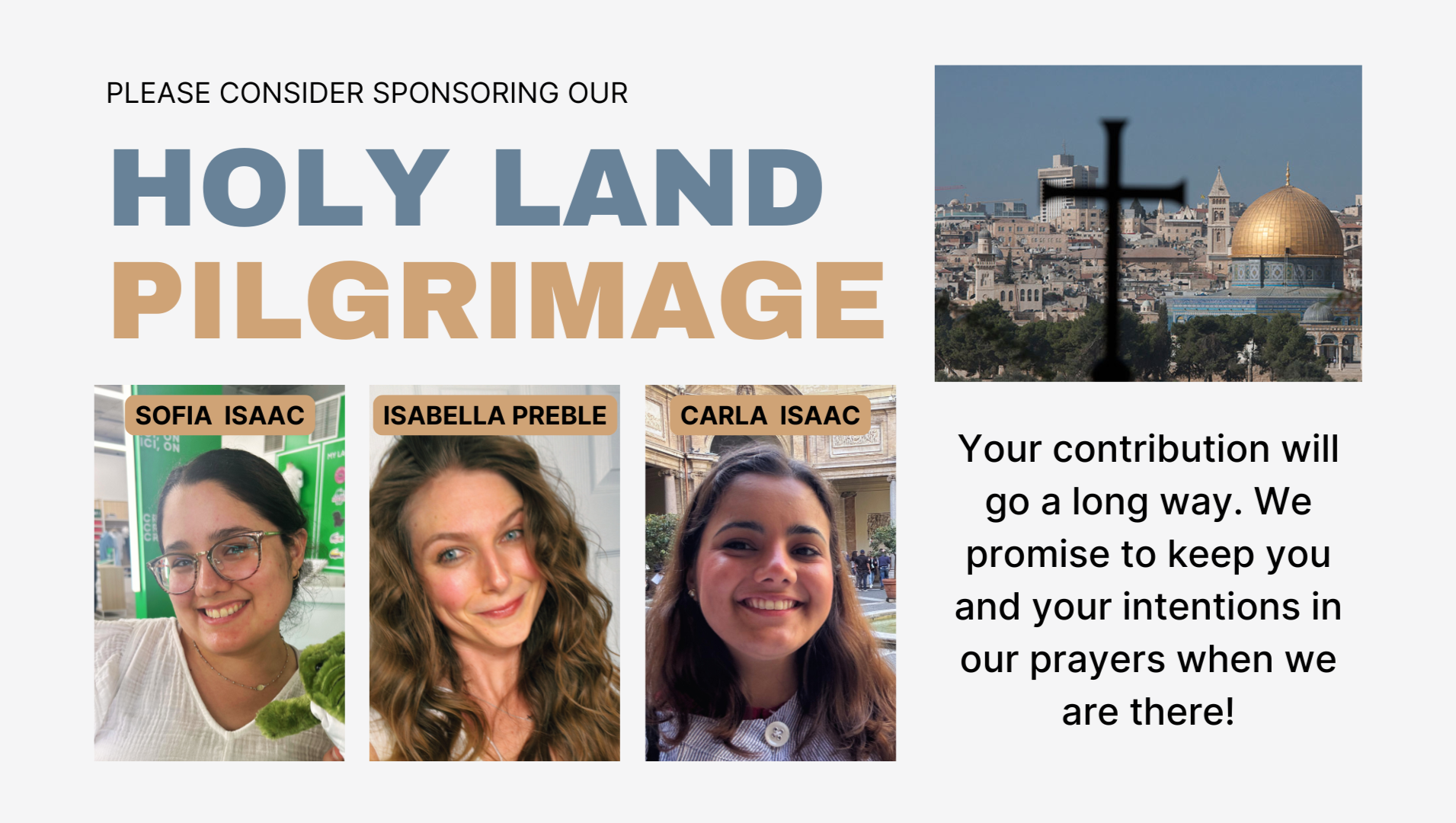 Fundraiser by Carla Isaac : Help Fund a Pilgrimage for Carla, Sofia ...