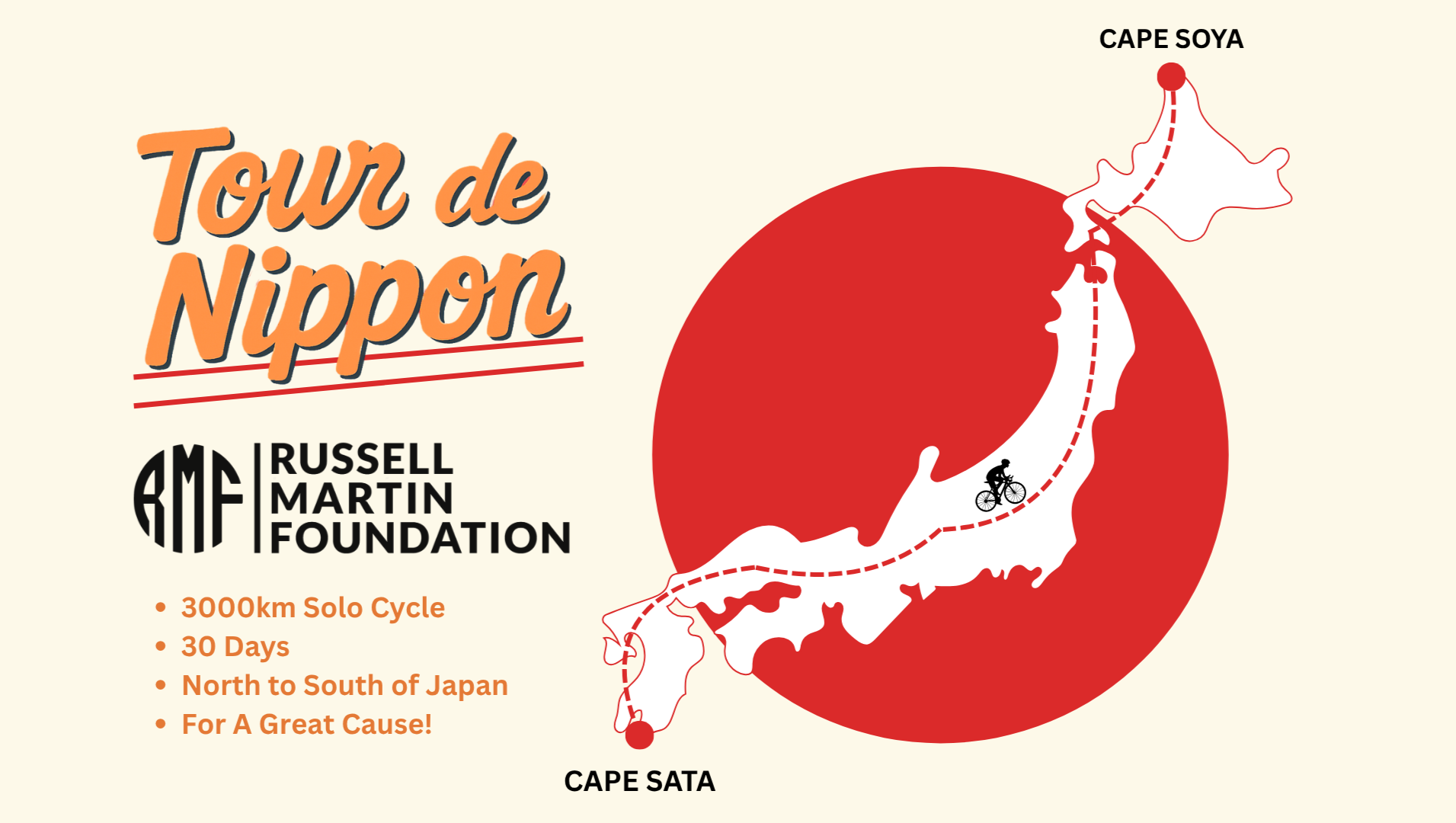 Fundraiser by Harry Bradford : Tour De Nippon- 3000km Japan Cycle For RMF