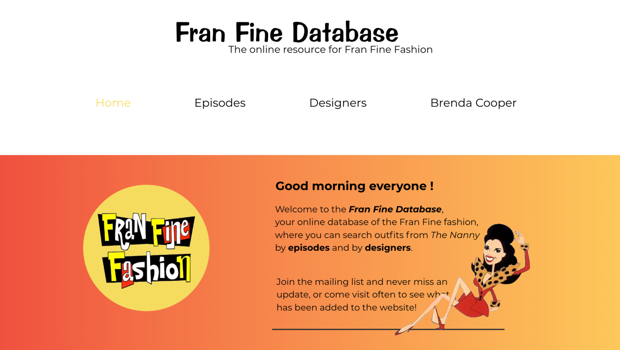 Fundraiser by Fran Fine Database : Help Keep The Fran Fine Database Online