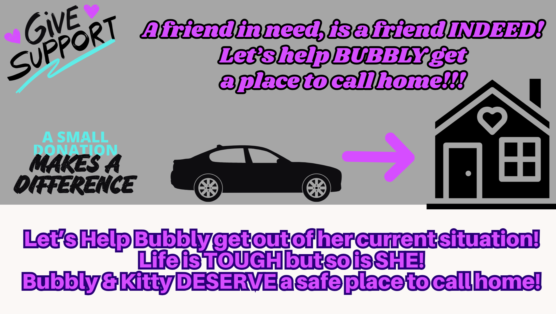 Fundraiser for Bubbly Waters by Elle Wilson : Let's help Bubbly find a place for her & Kitty to ...