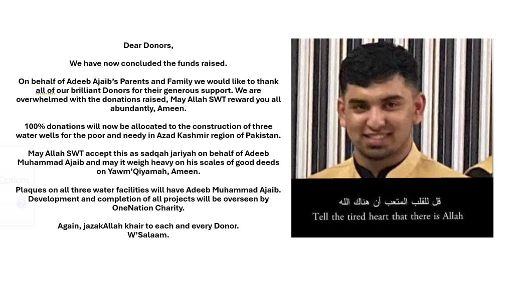 Fundraiser by Kay Rashad : Sadaqah Jariyah for Adeeb Mohammed Ajaib ...
