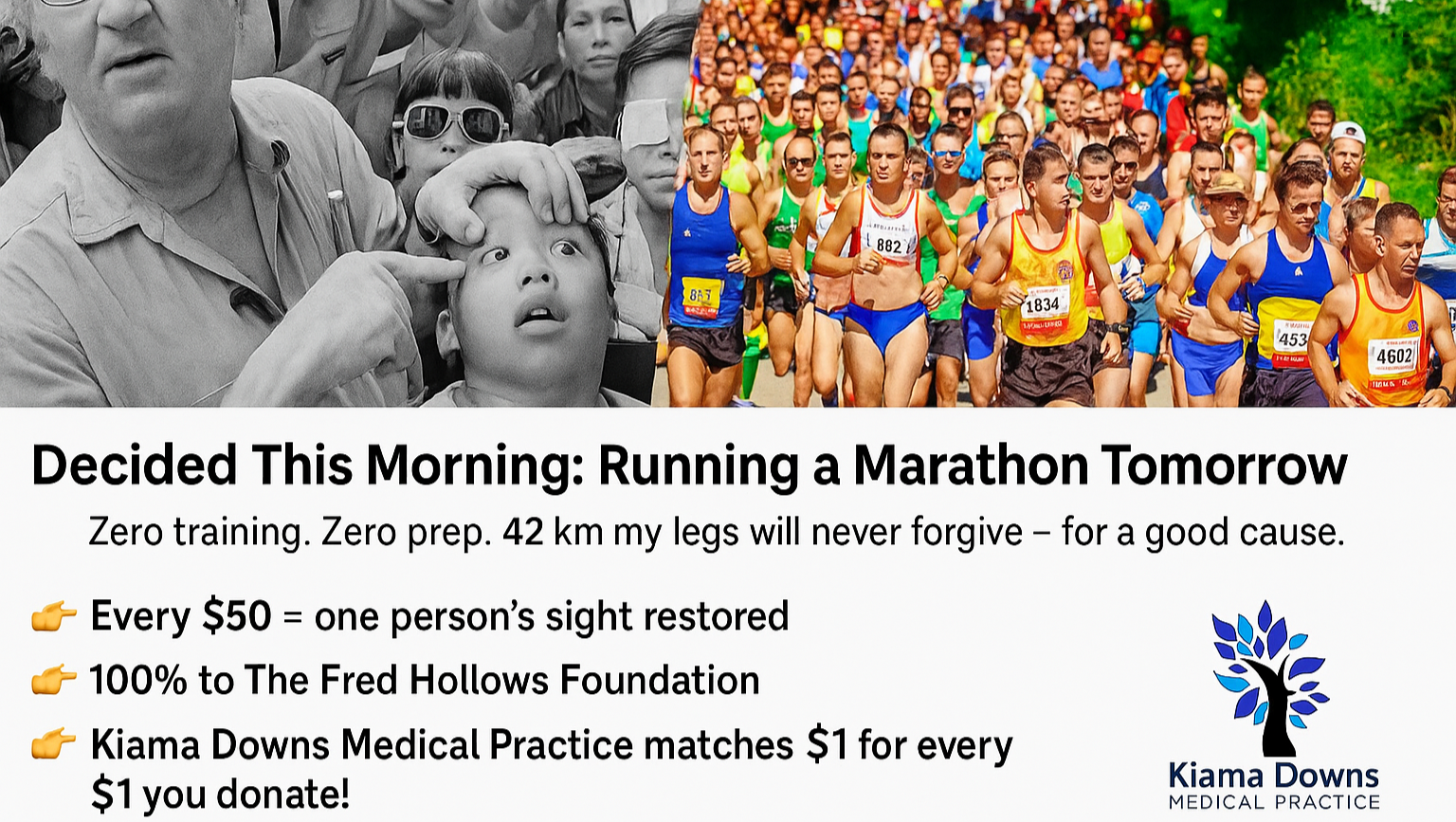 Fundraiser by Tom Hilliar : Zero Training, One Marathon, Many Eyes Saved
