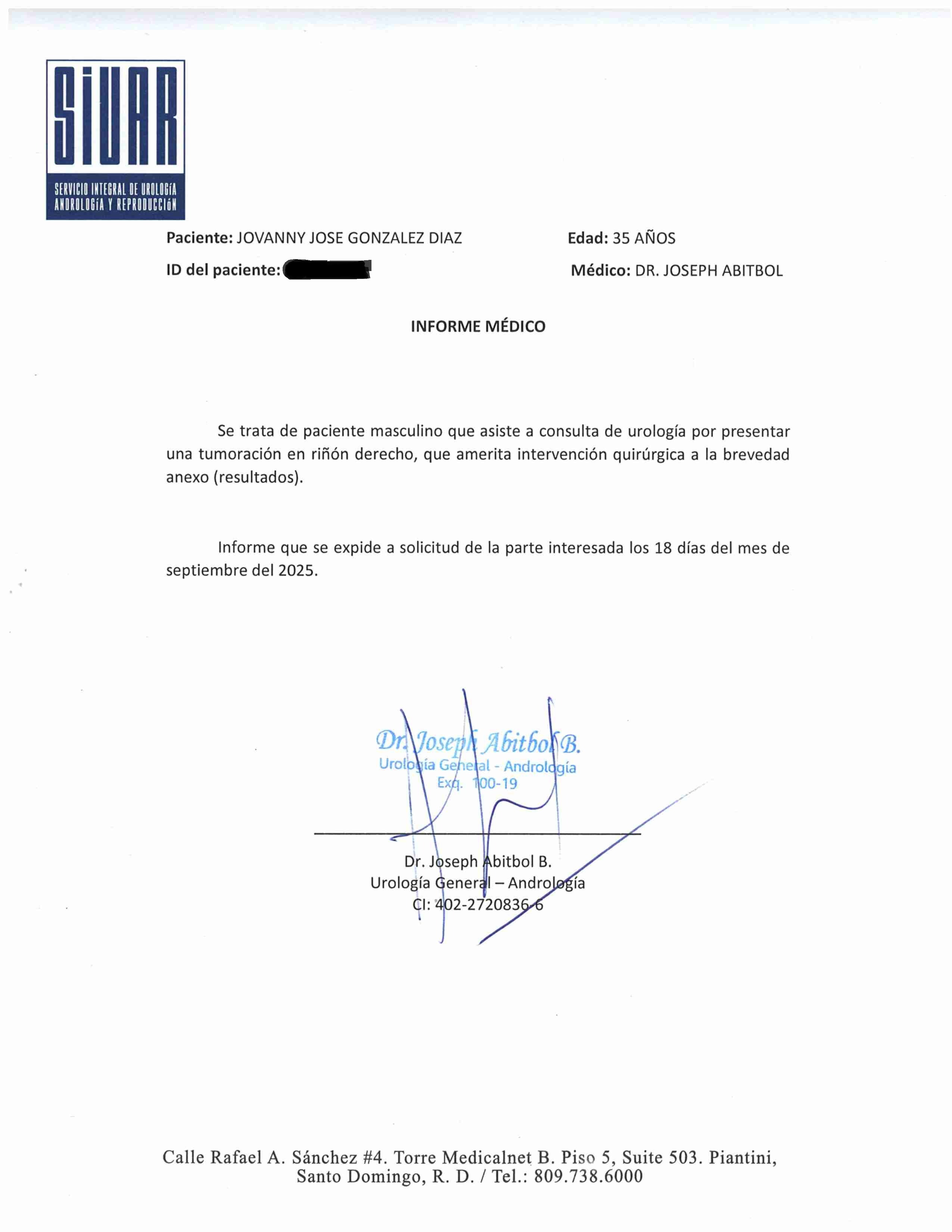 Fundraiser by JOSE PEREZ : Ayuda a Jovanny en tratamiento de ...