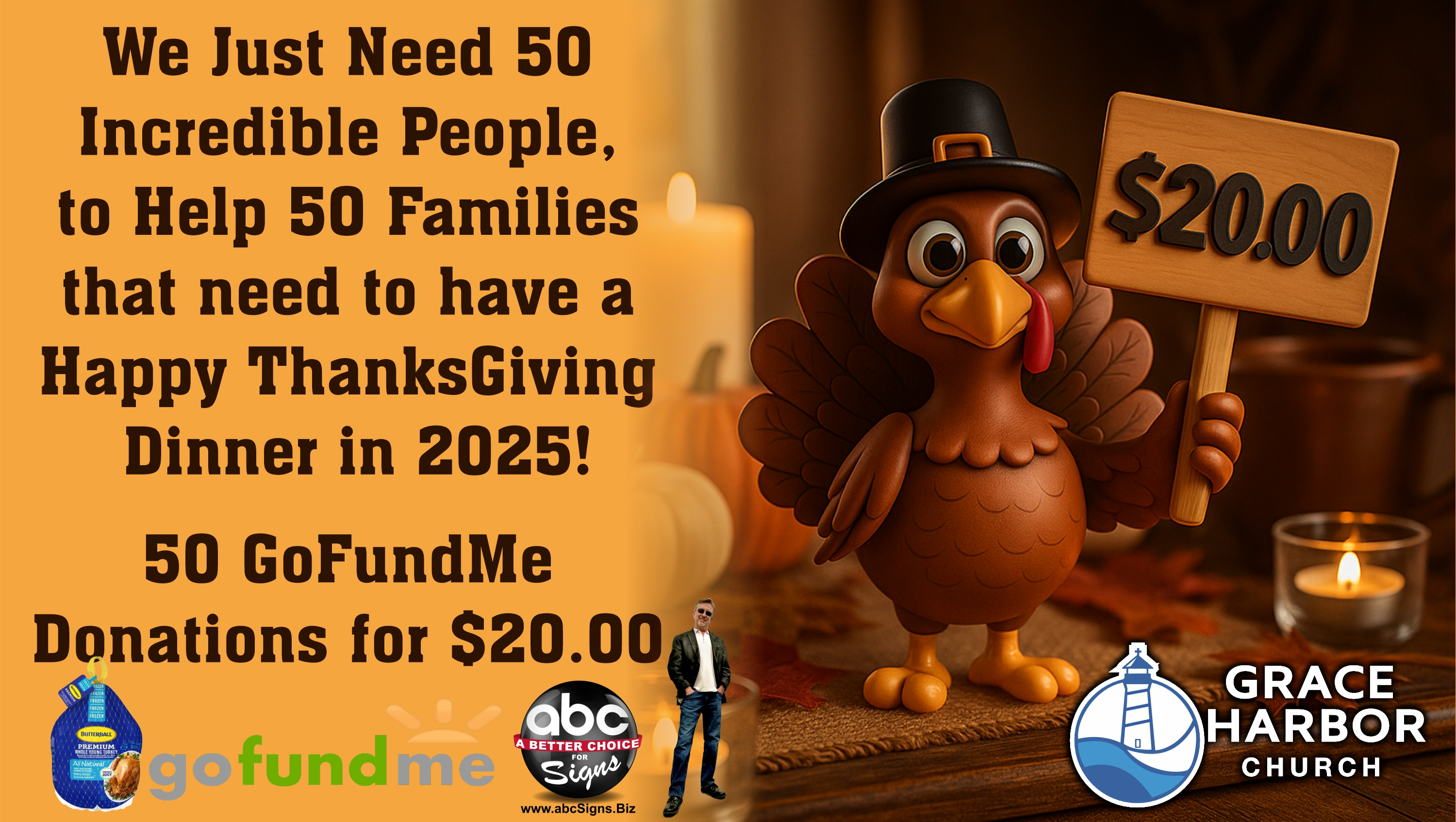 Fundraiser by Greg Callahan : 50 Turkeys for 50 Families