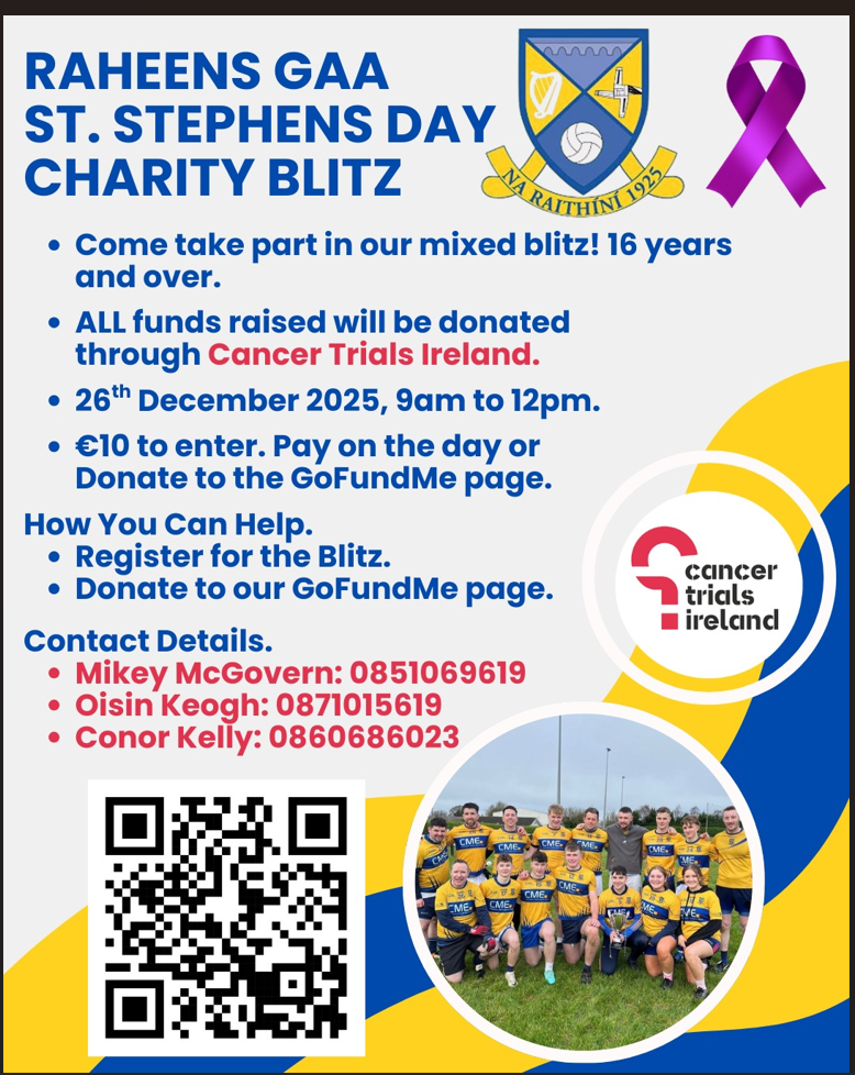 Fundraiser by Mikey McGovern : Raheens GAA - LGFA St. Stephens Day ...