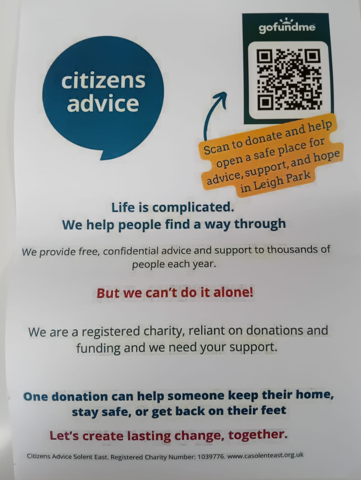 Fundraiser by Citizens Advice Solent East : Donate to help Citizens ...