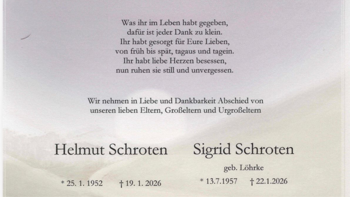 Fundraiser by Marcell Klich : Helmut & Sigrid Schroten