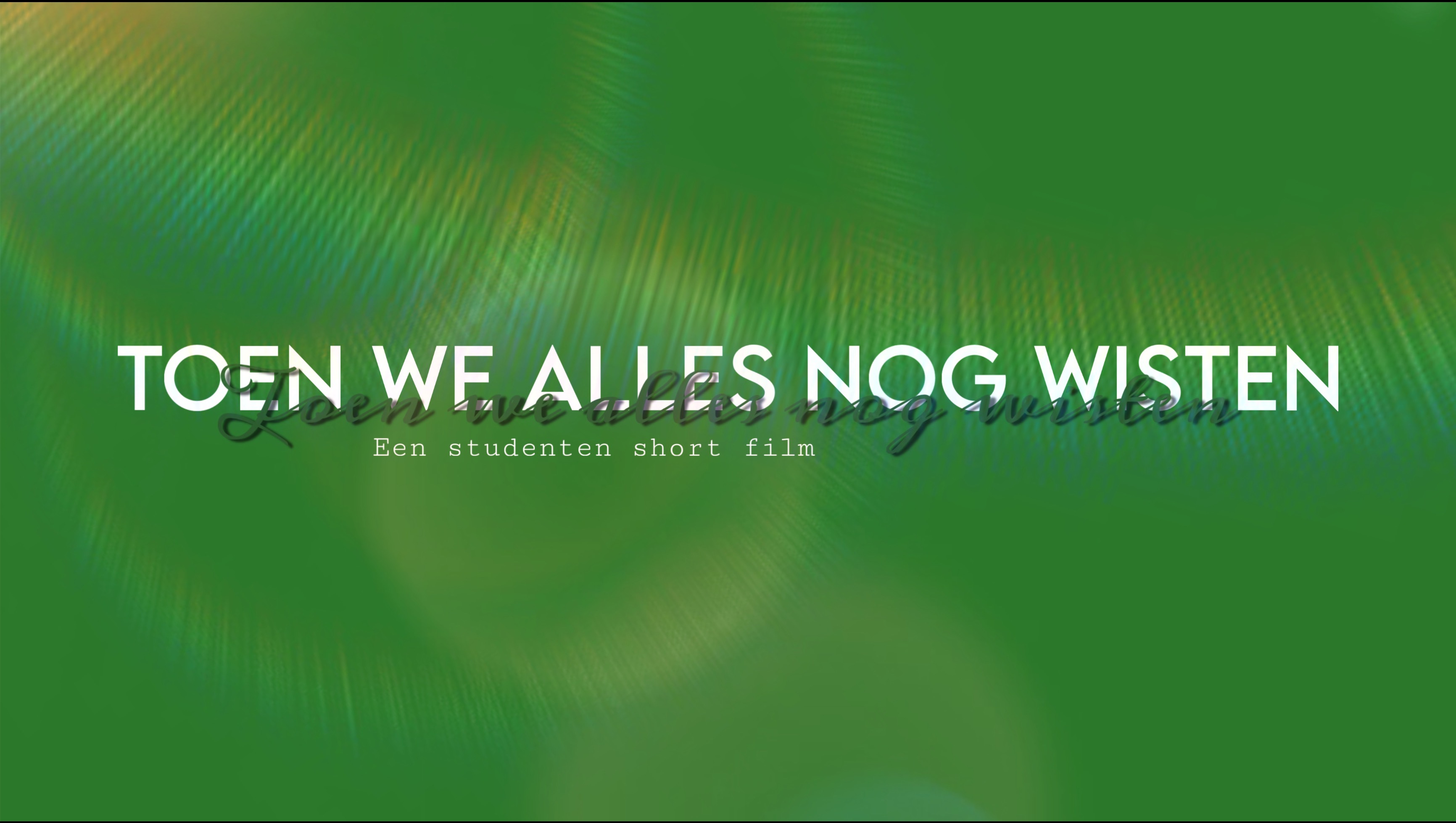 Fundraiser by J Hooft : Short Film - Toen we alles nog wisten